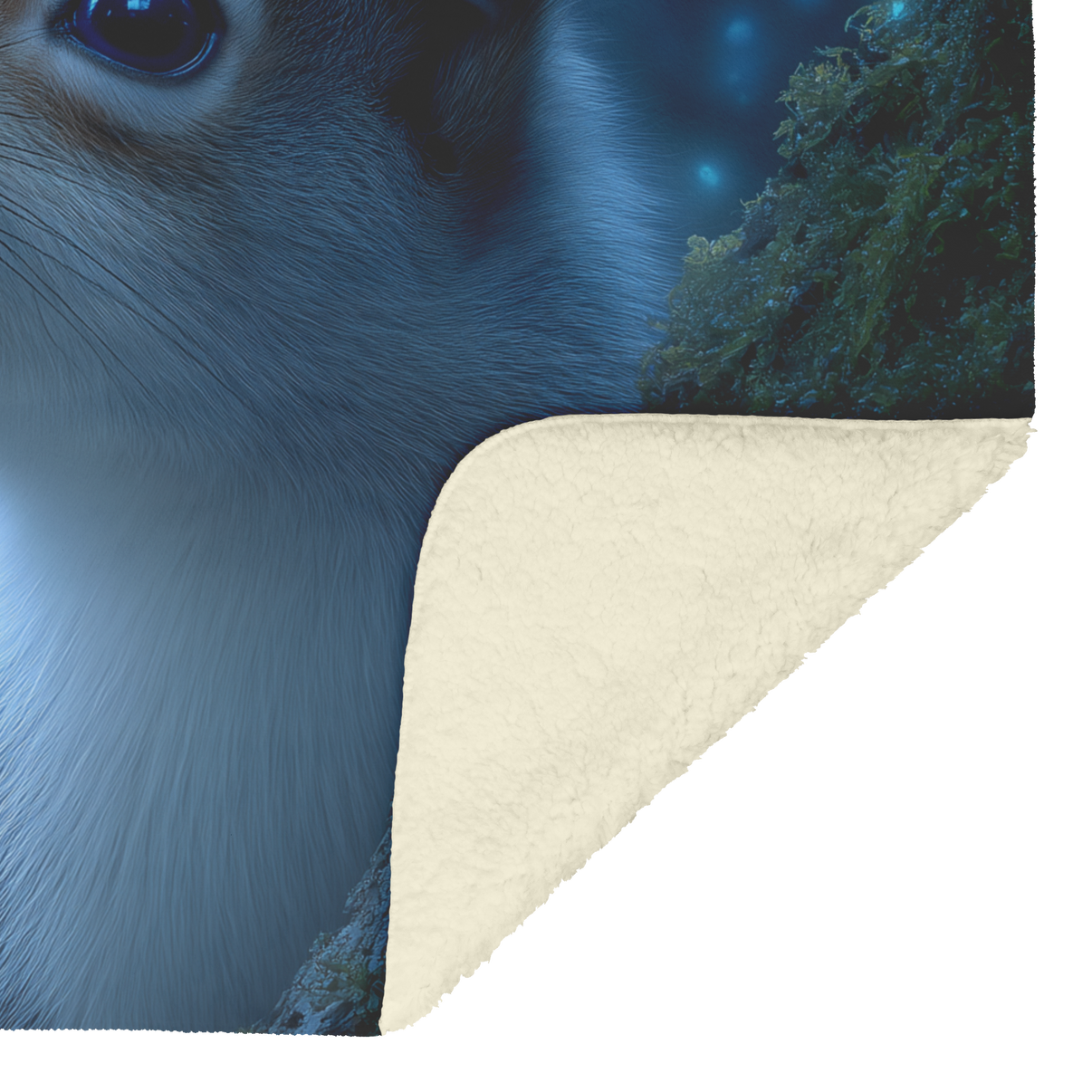 Magical Squirrel With Blue Eyes Storing Shimmering Acorns In Fantasy T